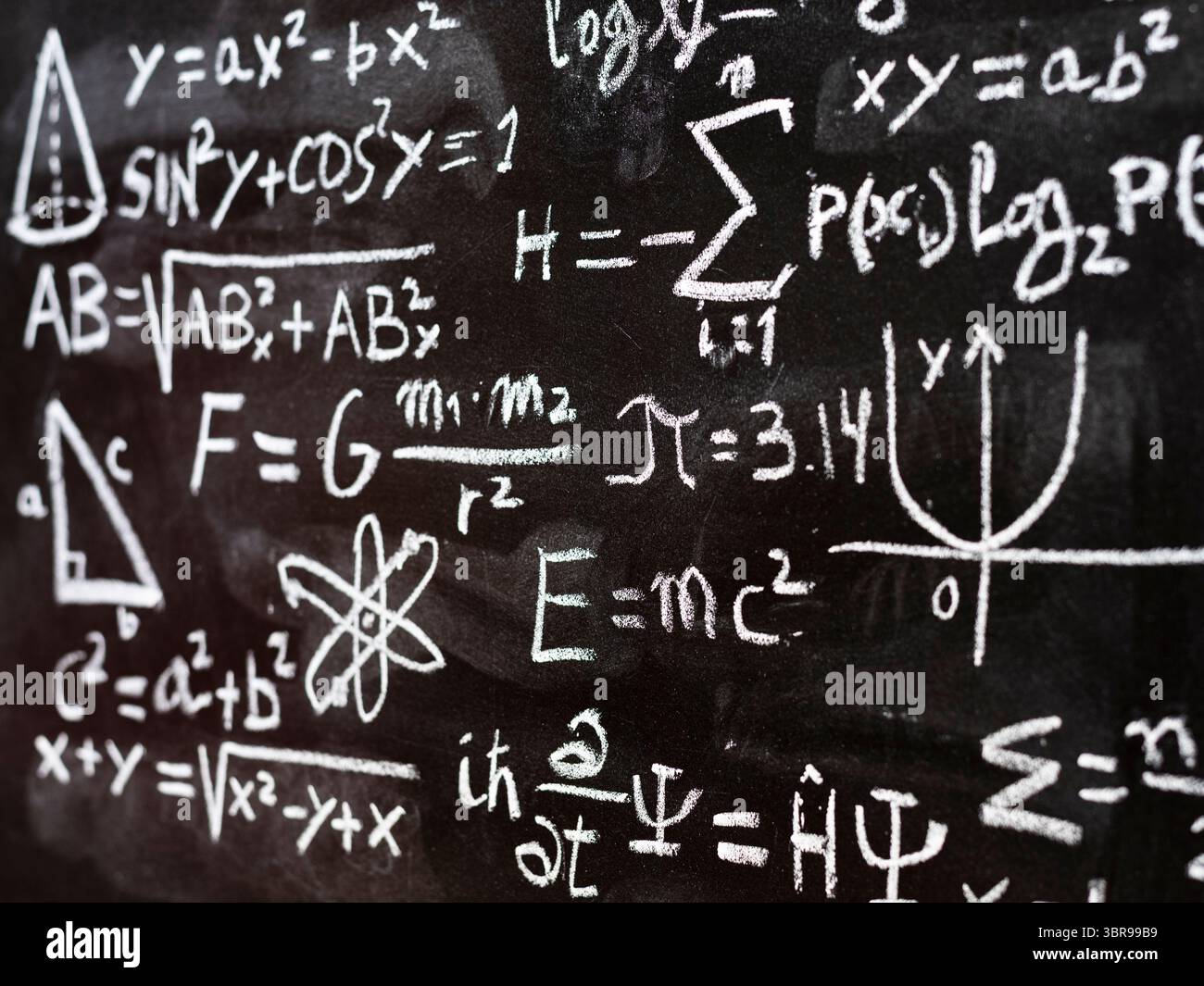 Ecuaciones históricas y formulas de física cuántica escritas a mano con ...