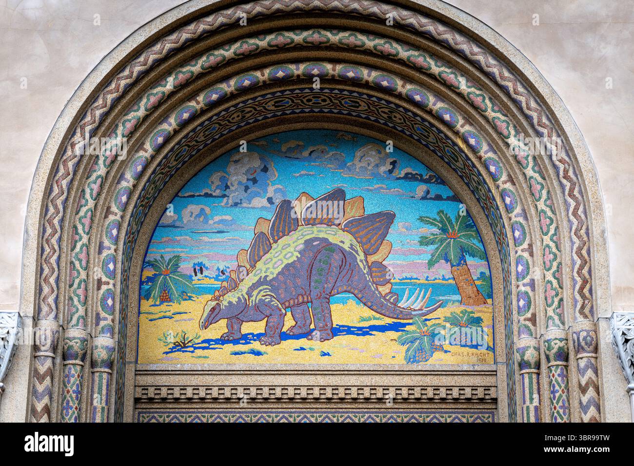 WASHINGTON DC — A stegosaurus mosaic adorns the main entrance to the ...