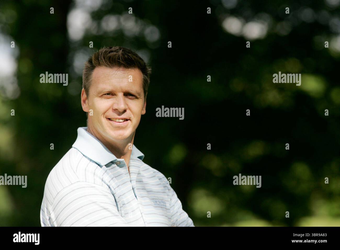 Javelin thrower Steve Backley at Sundridge Park GC, Bromley, Kent. 14th ...