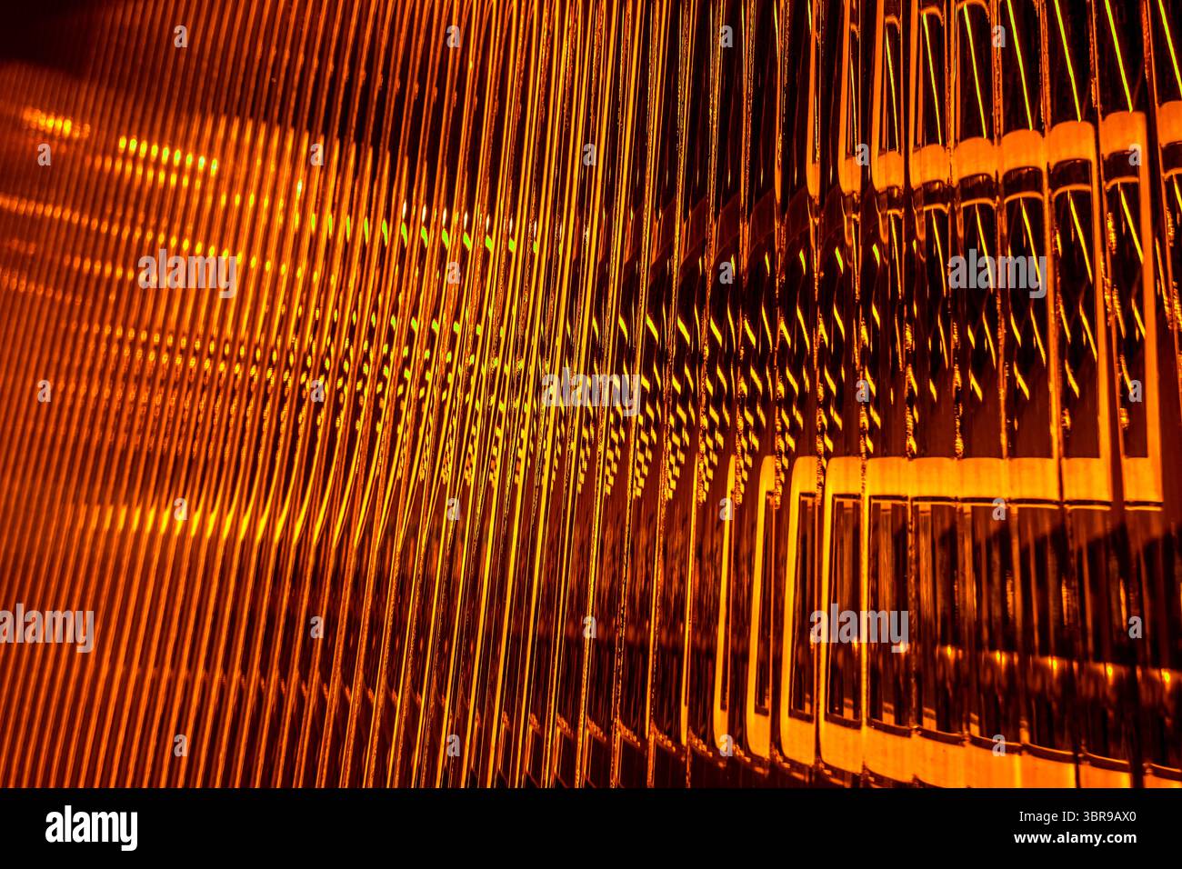 Luminous Lines On The transparent polycarbonate cells Stock Photo - Alamy