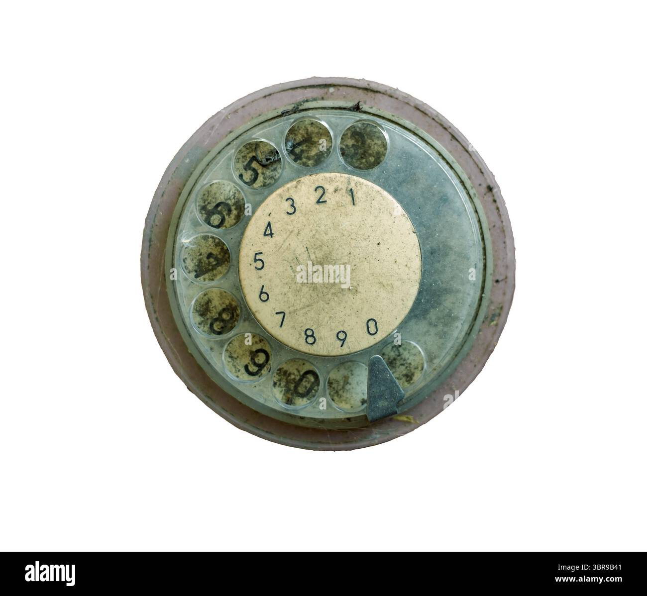 Old phone disk on white background Stock Photo - Alamy