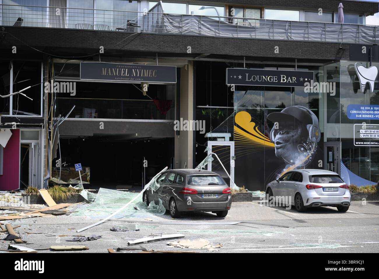 Charleroi, Belgium. 11th July, 2025. A destroyed store front pictured ...