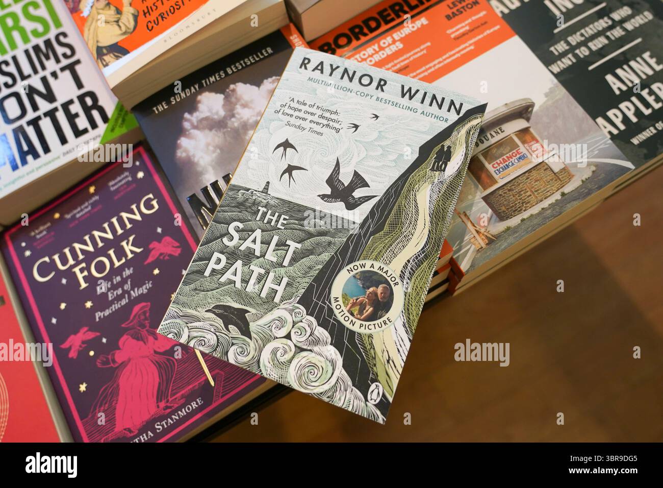 A copy of "The Salt Path", by Raynor Winn is on display in a book store ...