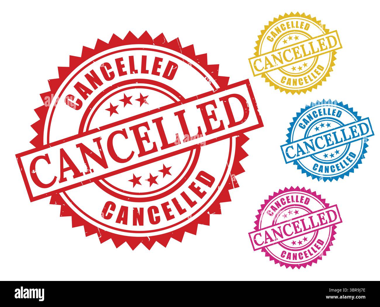 A Cancelled Vector Icons Collection, Grunge Rubber Seals in Bold Colors ...