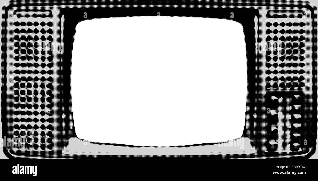 Vintage TV halftone collage frame vector illustration Stock Vector ...