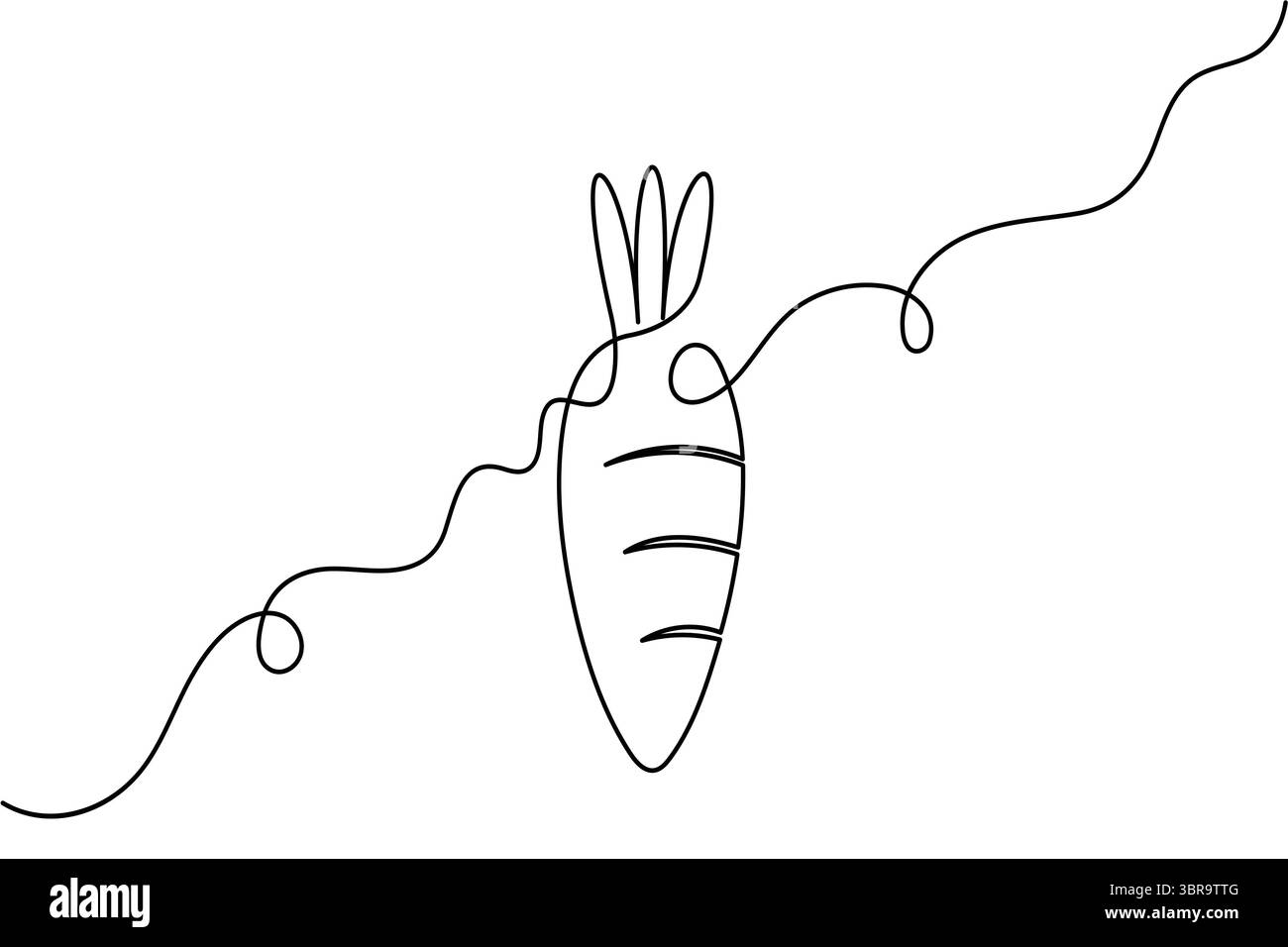 Carrot icon one line drawing minimalist outline vector illustration ...