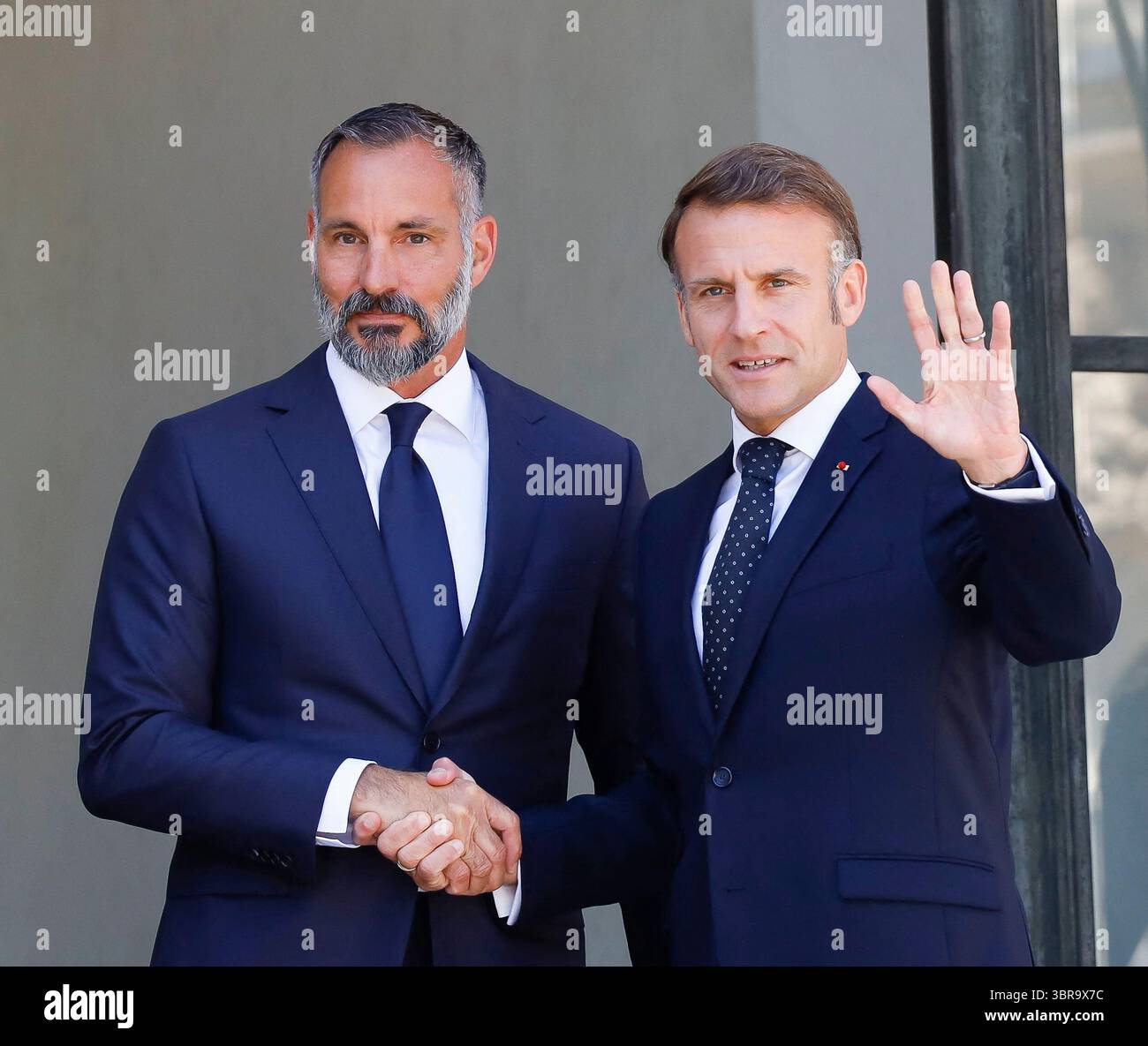 Paris, France. 11th July, 2025. French President Emmanuel Marcron and ...