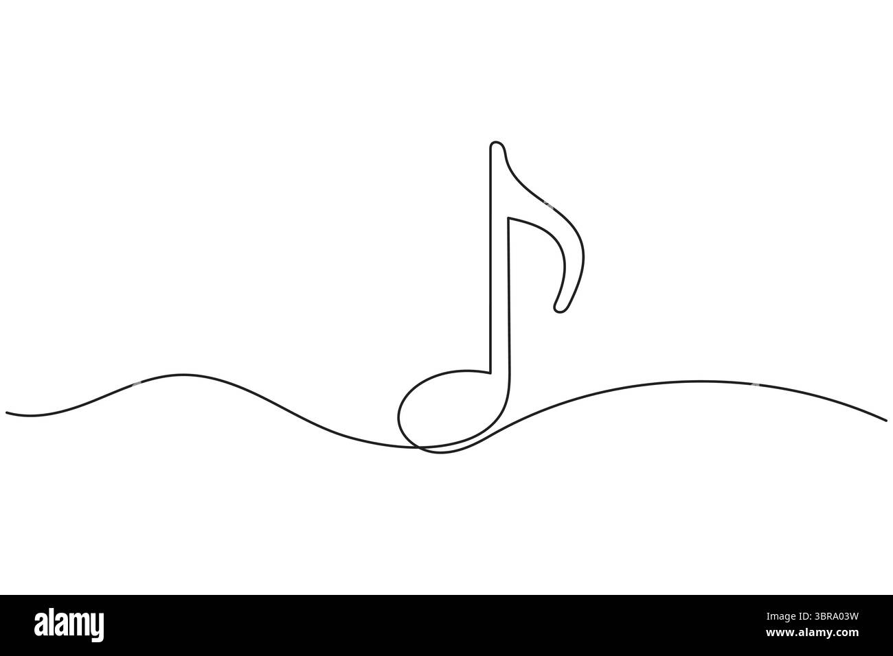 Music notes continuous one line drawing on white background minimalist ...