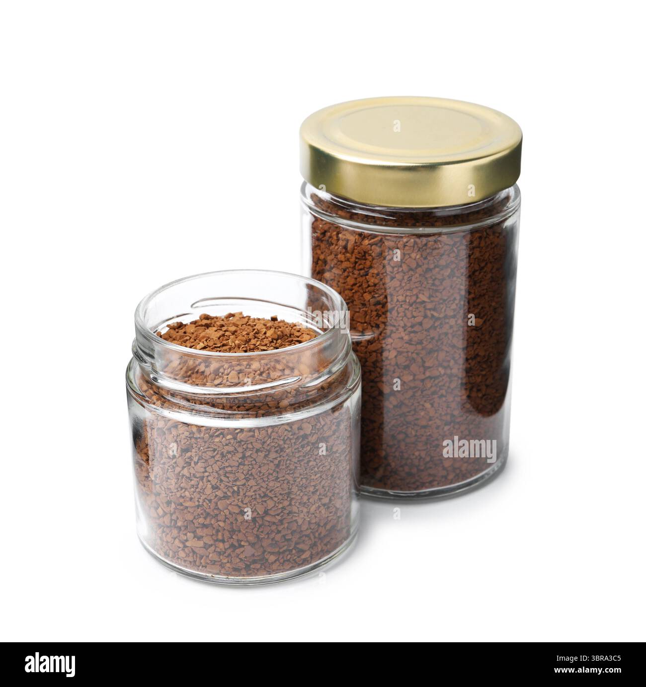 Instant coffee in jars isolated on white Stock Photo - Alamy