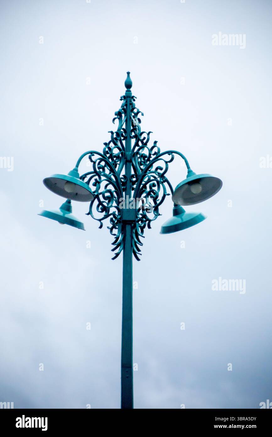 White Classic Lampost on Ratchadamnoen Nok Road in Bangkok thailand ...