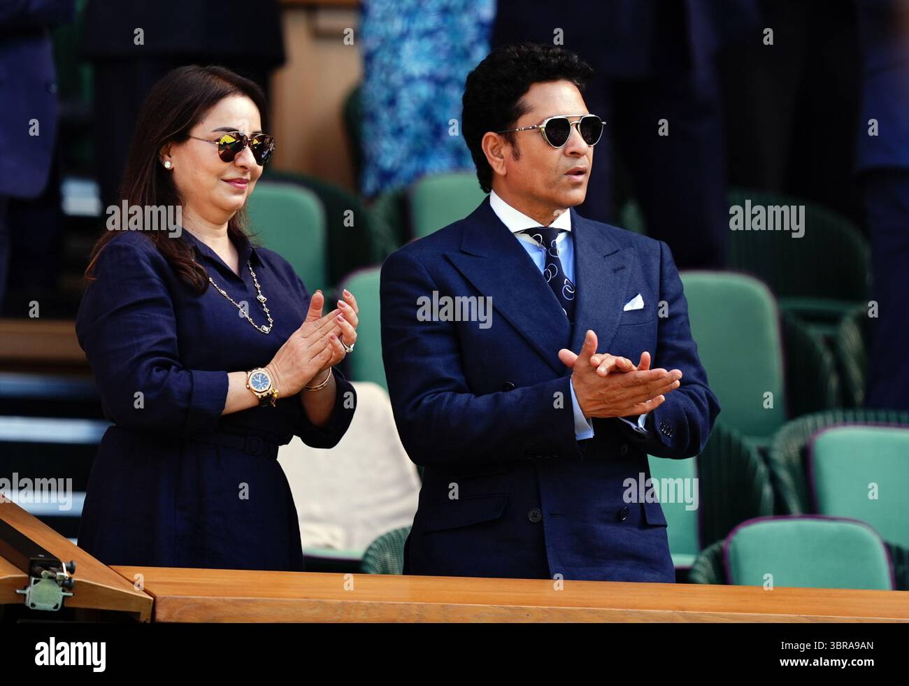 Sachin Tendulkar with his wife Anjali on day twelve of the 2025 ...