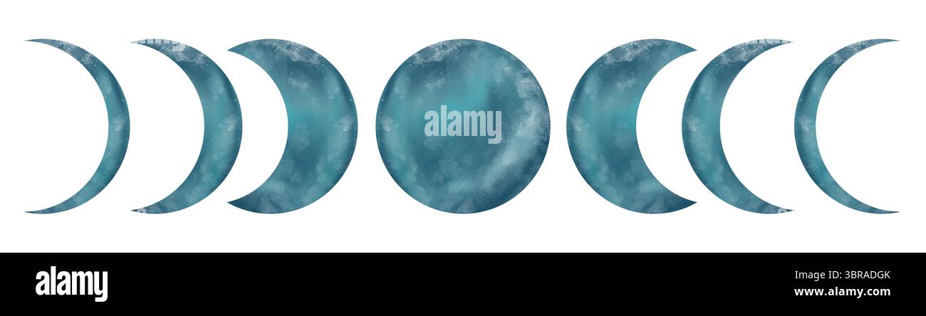 Phases of the moon illustration hi-res stock photography and images - Alamy