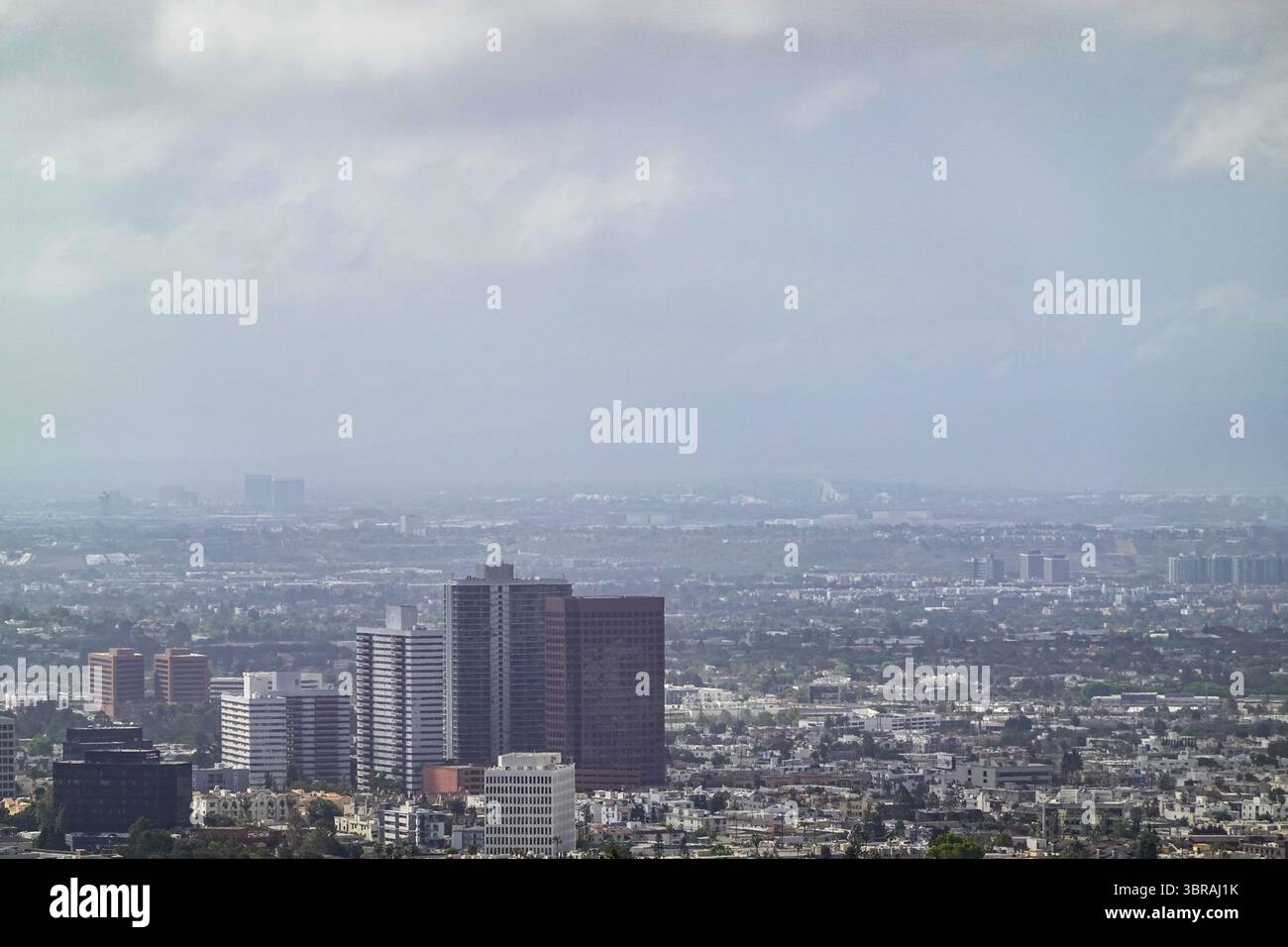 Downtown Los Angeles from Getty Heights Stock Photo - Alamy