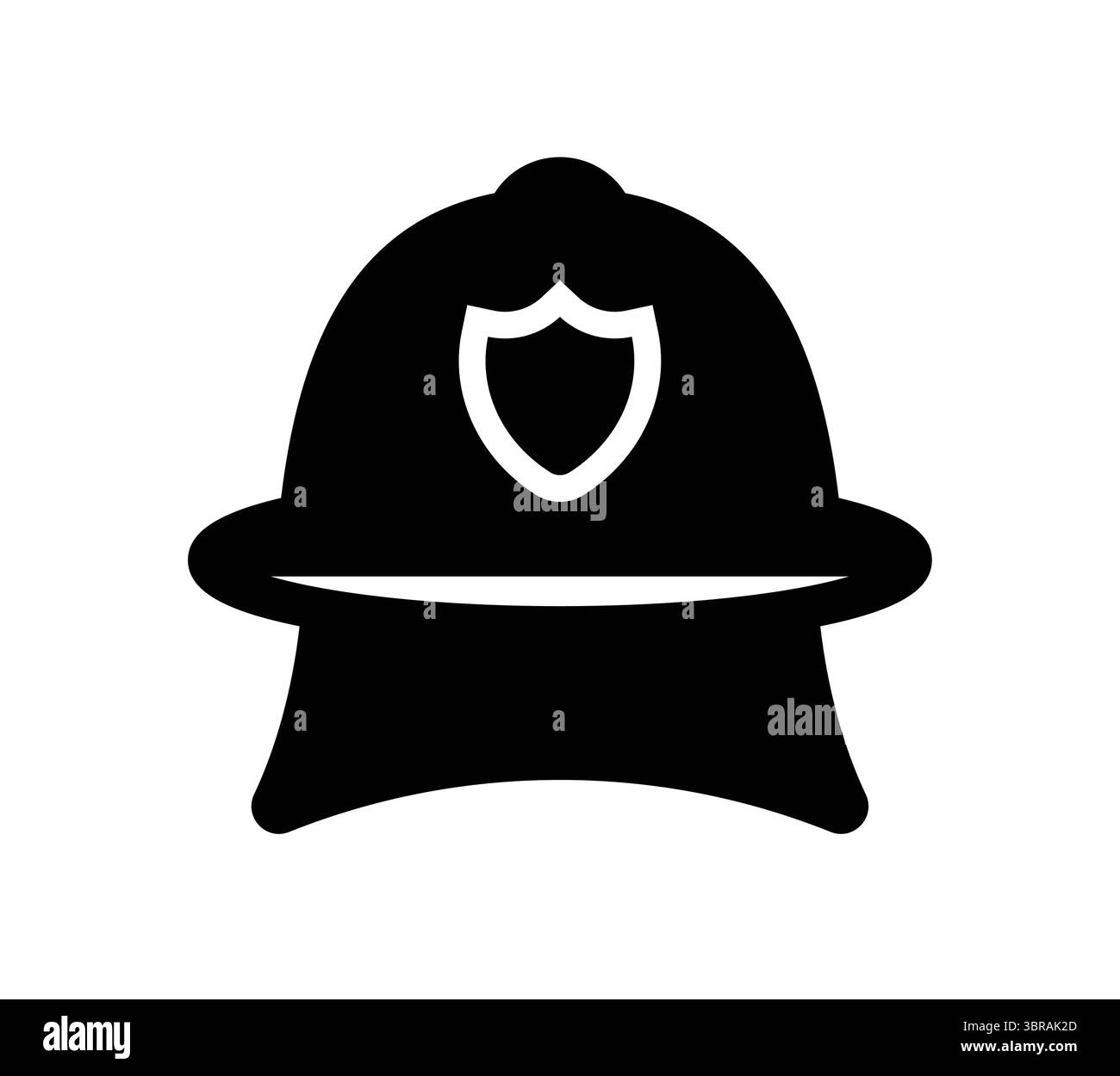 A striking silhouette of a traditional police hat featuring a shield ...