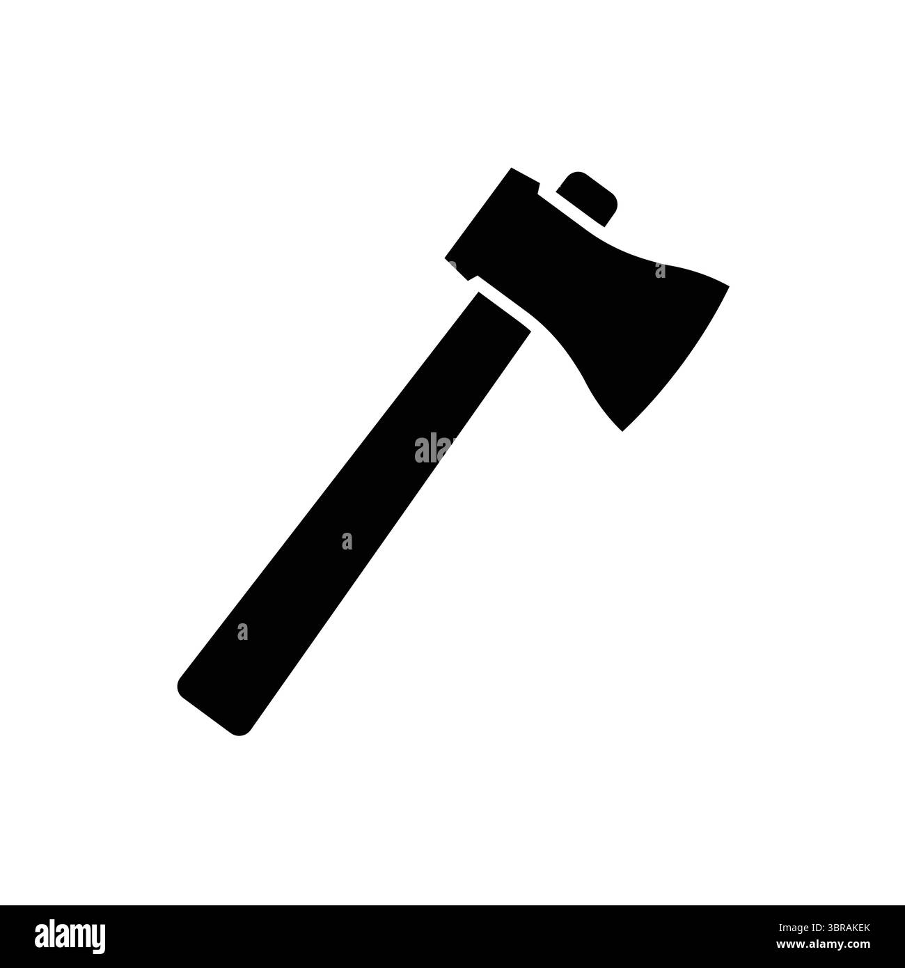 Simple black silhouette of an axe featuring a sharp blade and sturdy ...