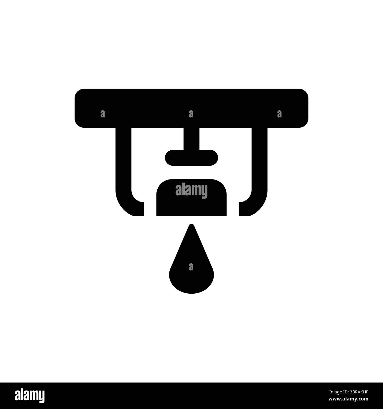 A minimalist icon depicting a dripping faucet, perfect for plumbing or ...