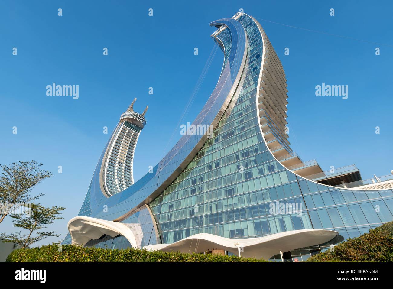 Doha, Qatar - February 3, 2025: Beautiful high-rise skyscraper with ...