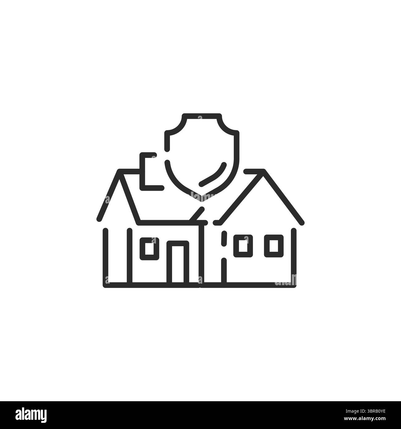 Home protection icon house Black and White Stock Photos & Images - Alamy