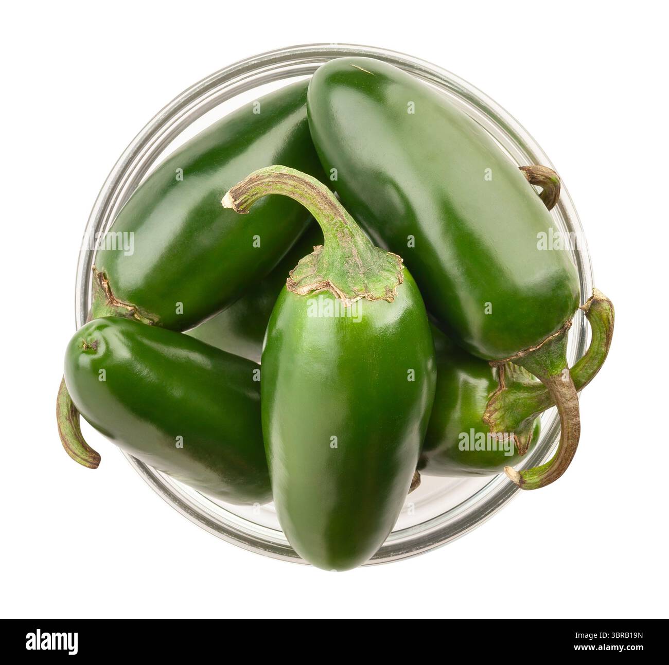 jalapeno chili pepper path isolated on white top view Stock Photo - Alamy