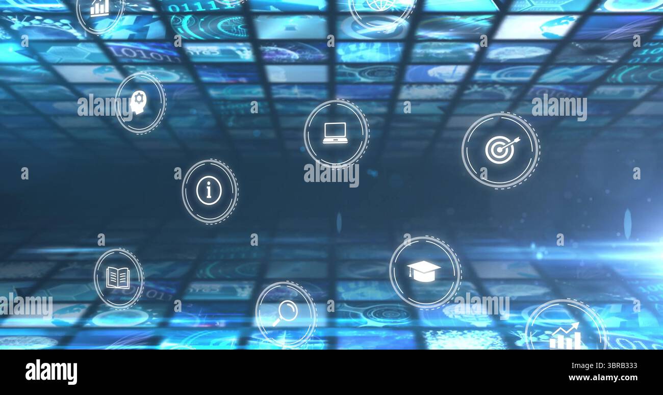Floating icons laptop graduation hi-res stock photography and images ...