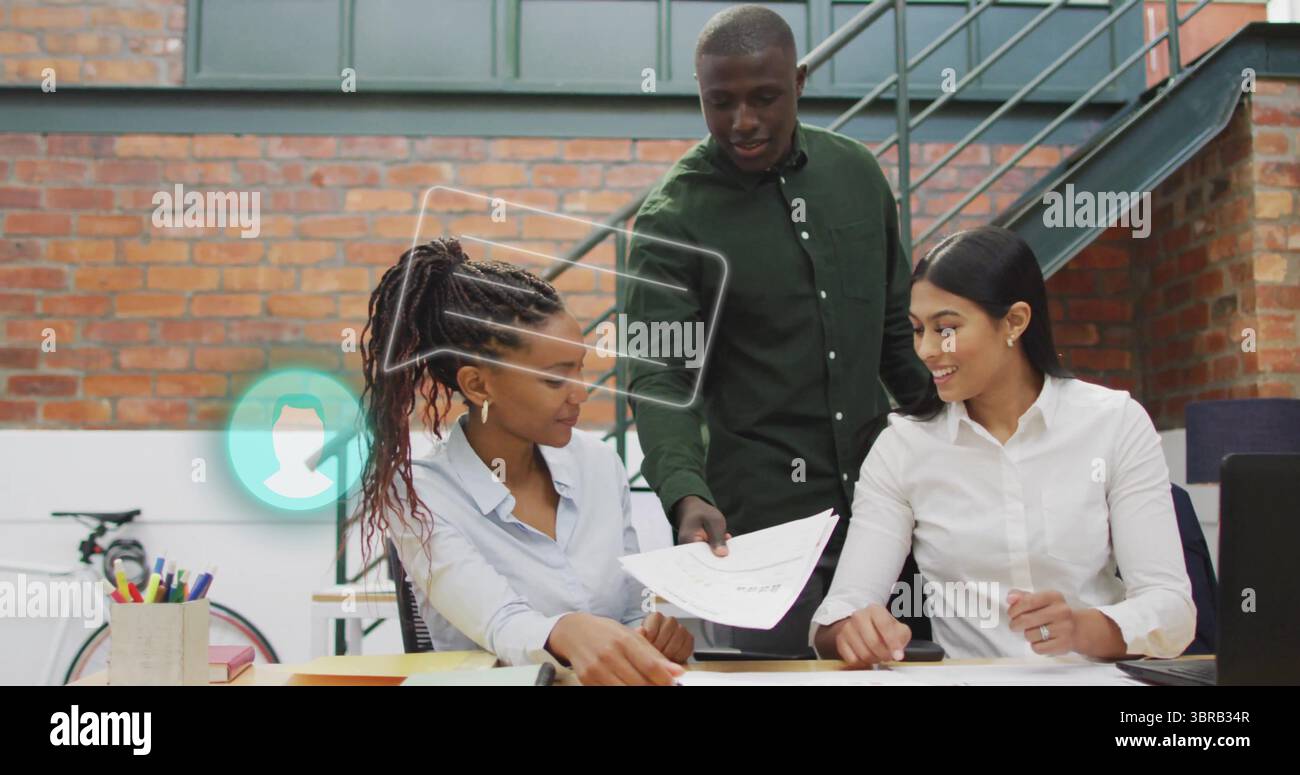 Reviewing documents three coworkers hi-res stock photography and images ...
