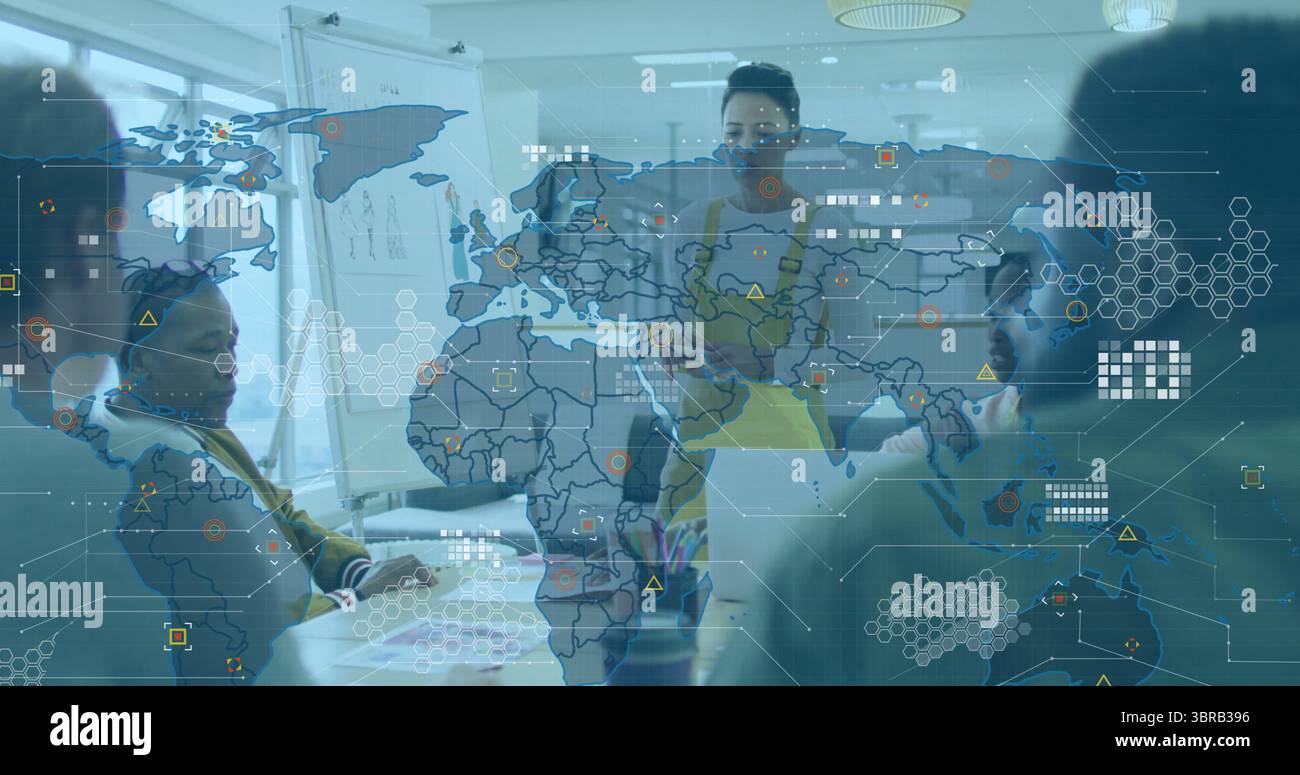 African american colleagues presenting glass hi-res stock photography ...