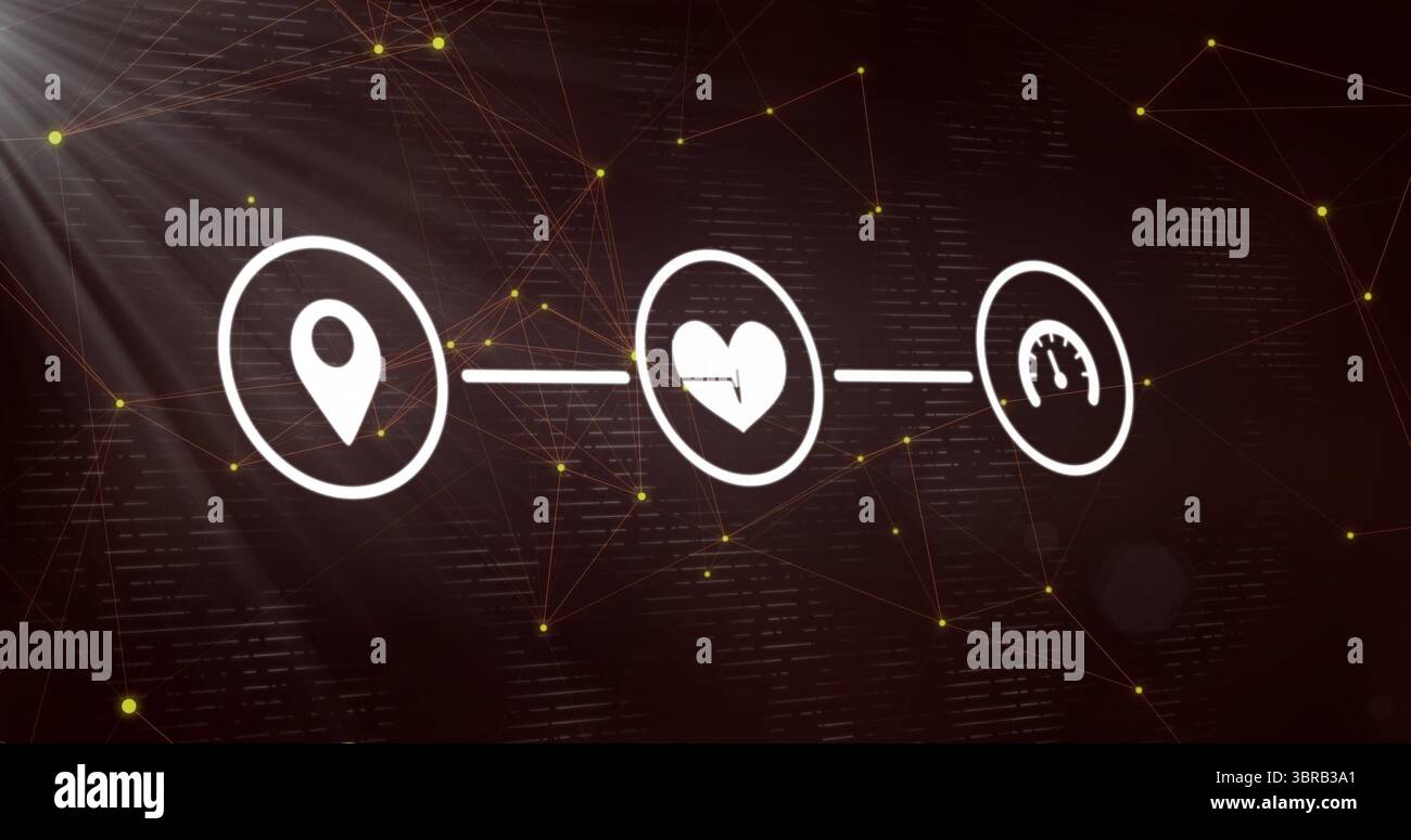 Glowing network nodes connected soft hi-res stock photography and ...