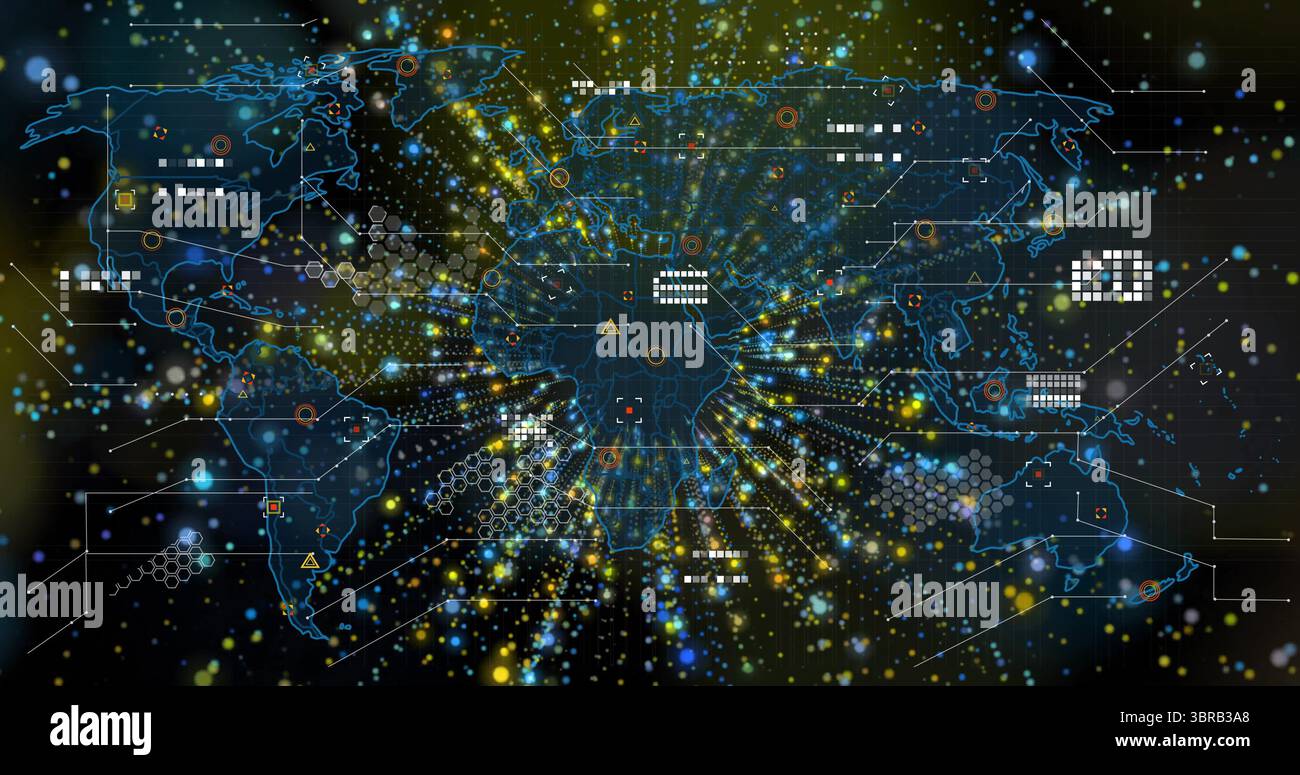 Digital network glowing particles connecting hi-res stock photography and images - Alamy
