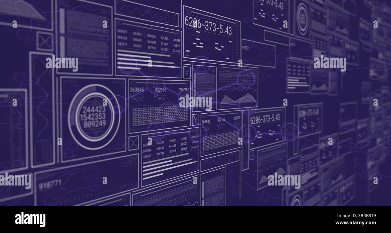 Displaying rectangular digital panels clustering in dashboard, with ...