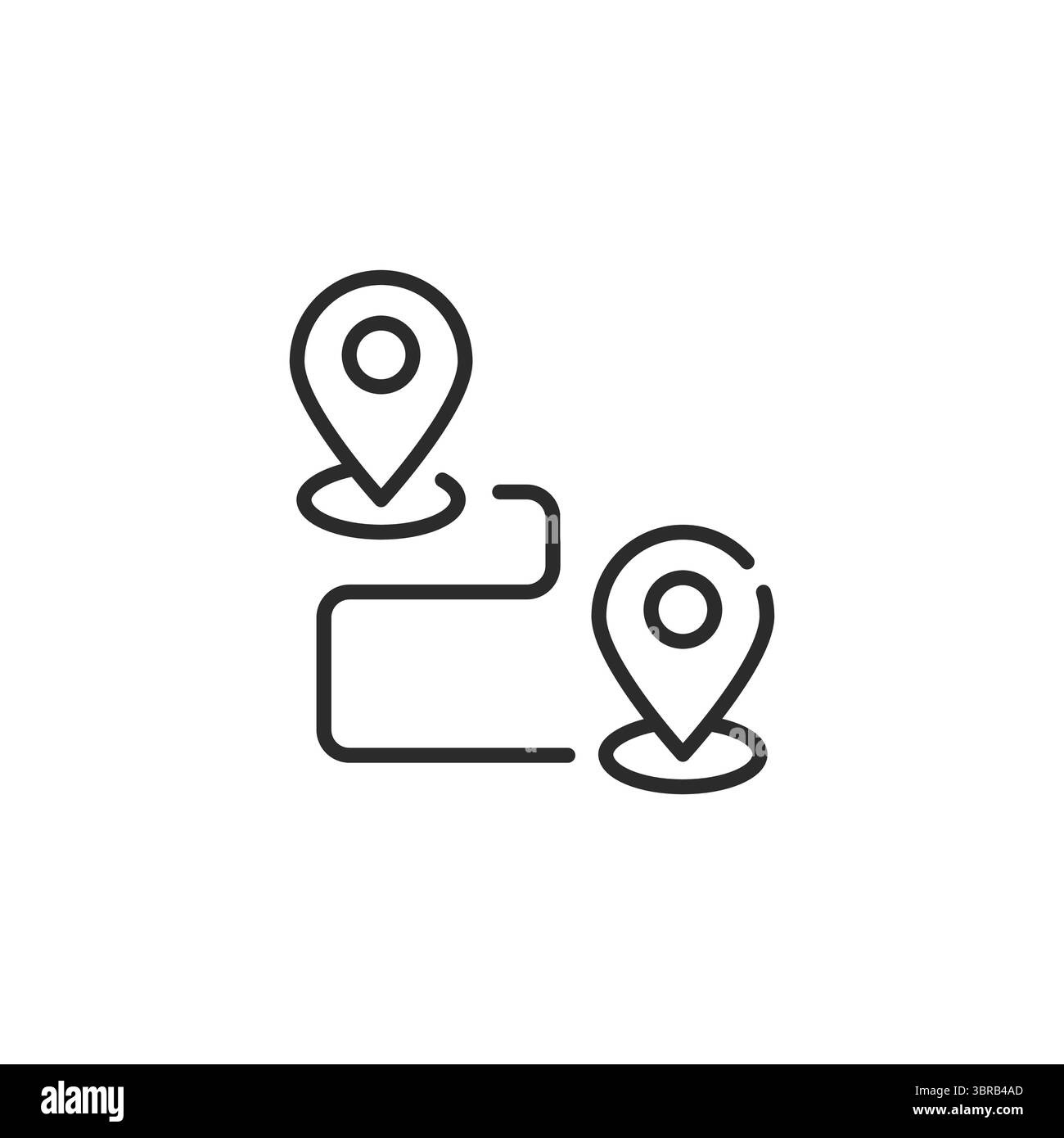 Route itinerary icon outline Stock Vector Images - Alamy