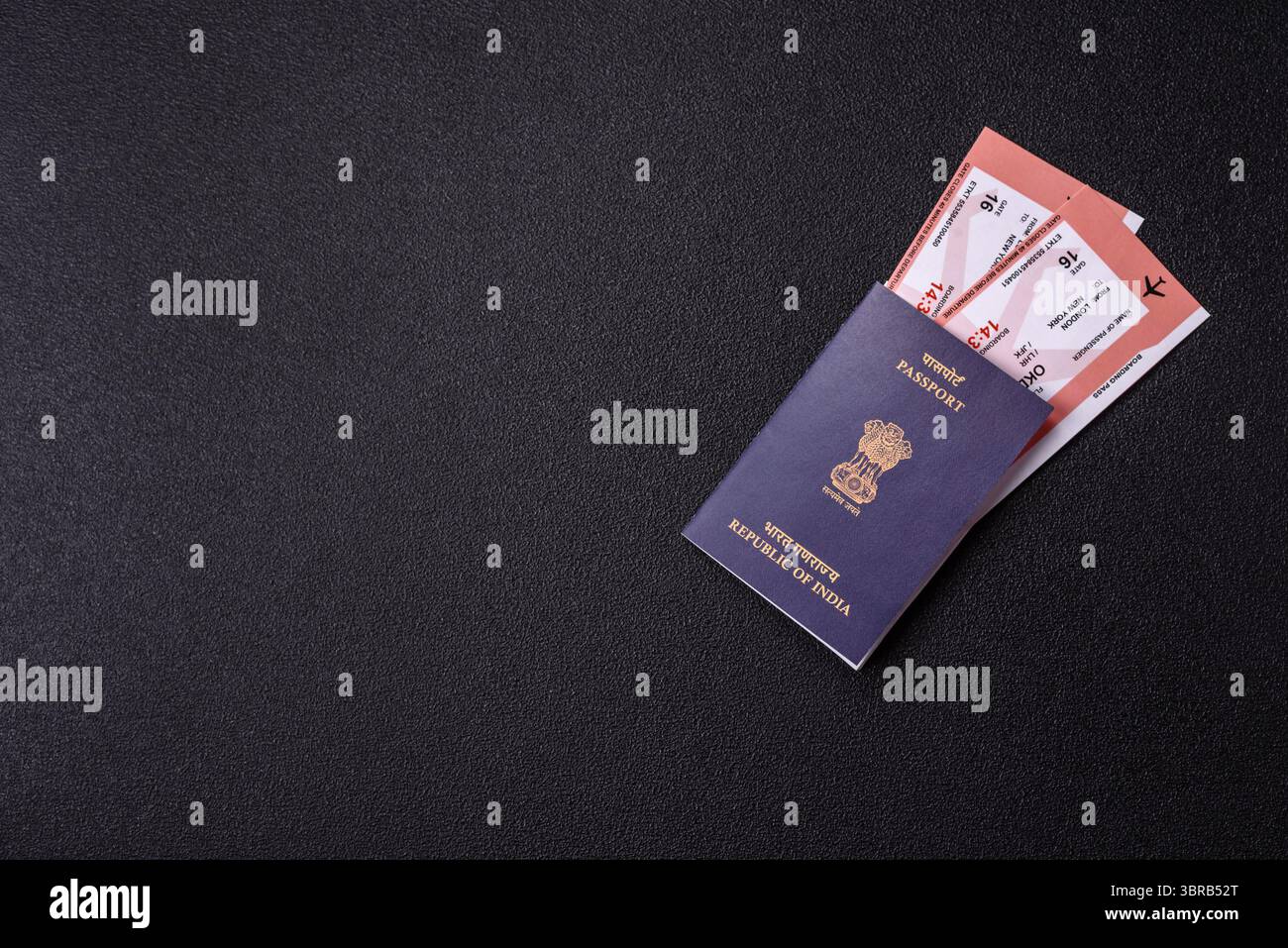 Indian passport and tickets for travelling, flying and doing business ...