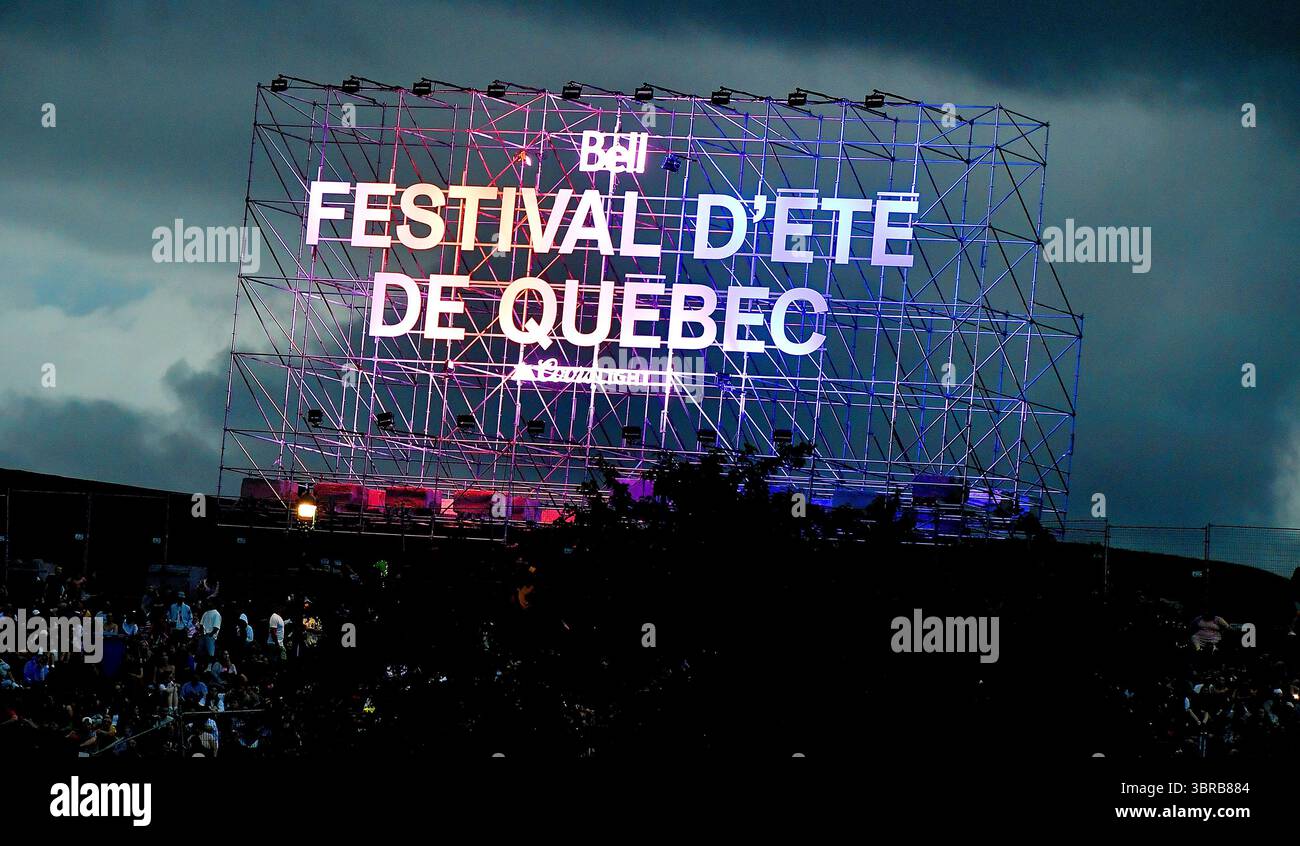 A general view of the atmosphere/large sign display on top of hill ...