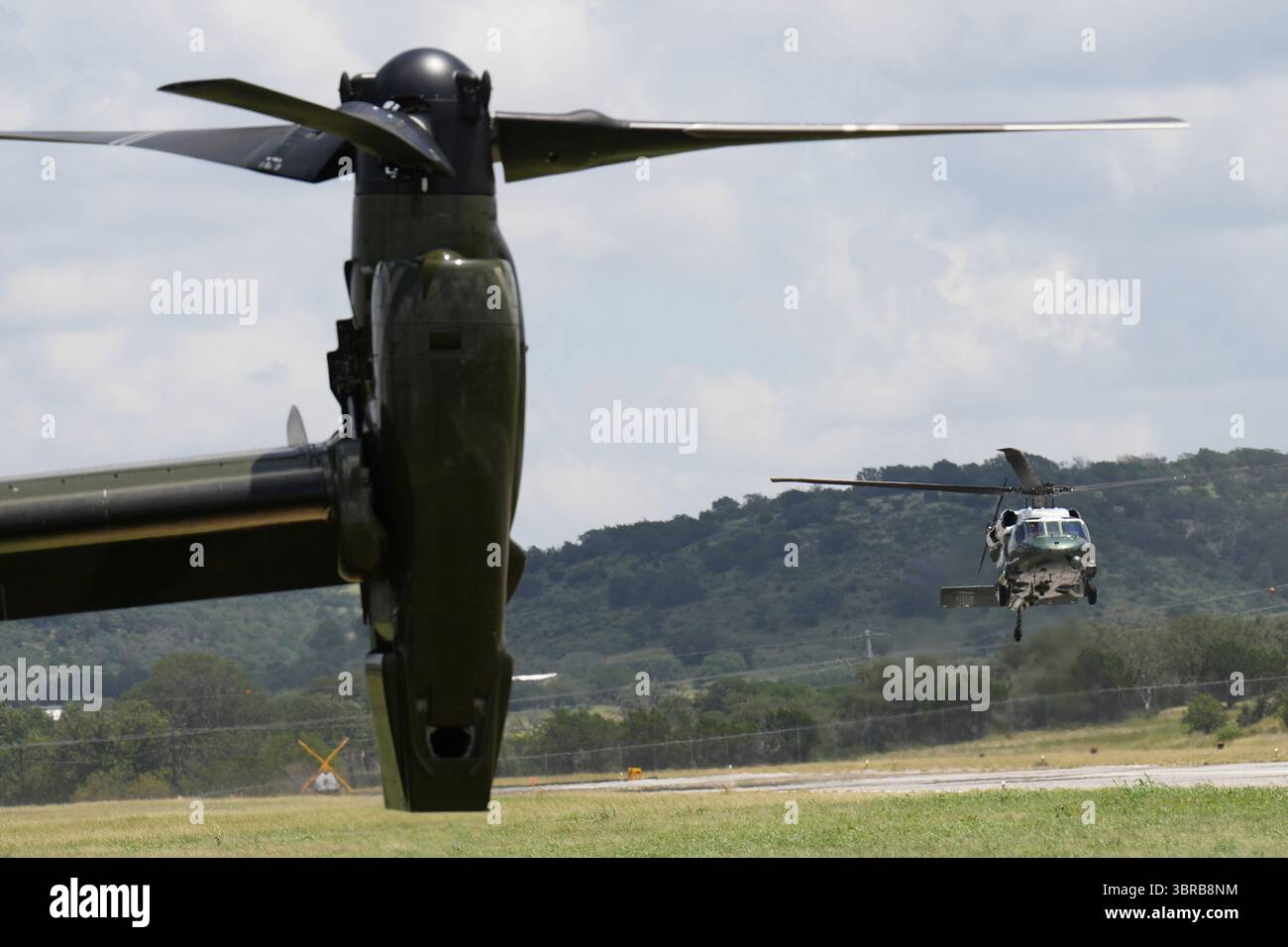 Marine One with President Donald Trump on board arrives at Kerrville ...