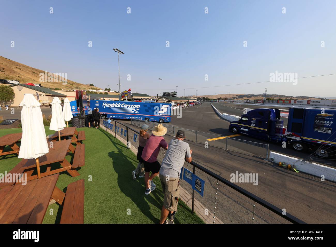 SONOMA, CA - JULY 11: A general view of the hauler for Kyle Larson (#5 ...