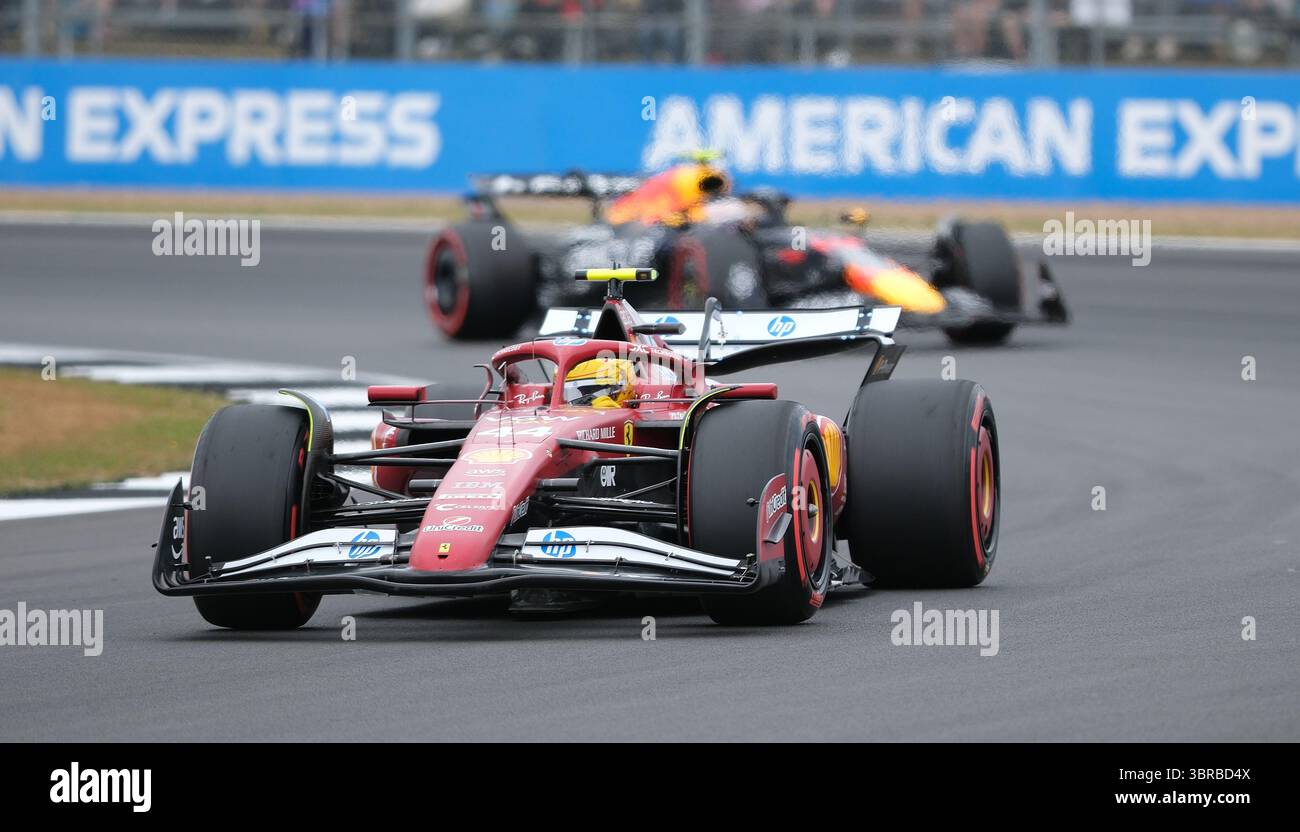Towcester, UK. 05th July, 2025. Lewis Hamilton of Scuderia Ferrari F1 ...