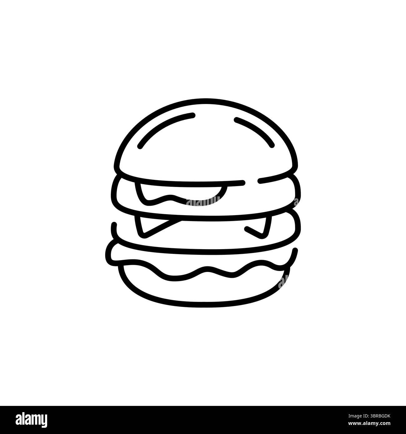 Classic beef burger cheese lettuce Black and White Stock Photos ...