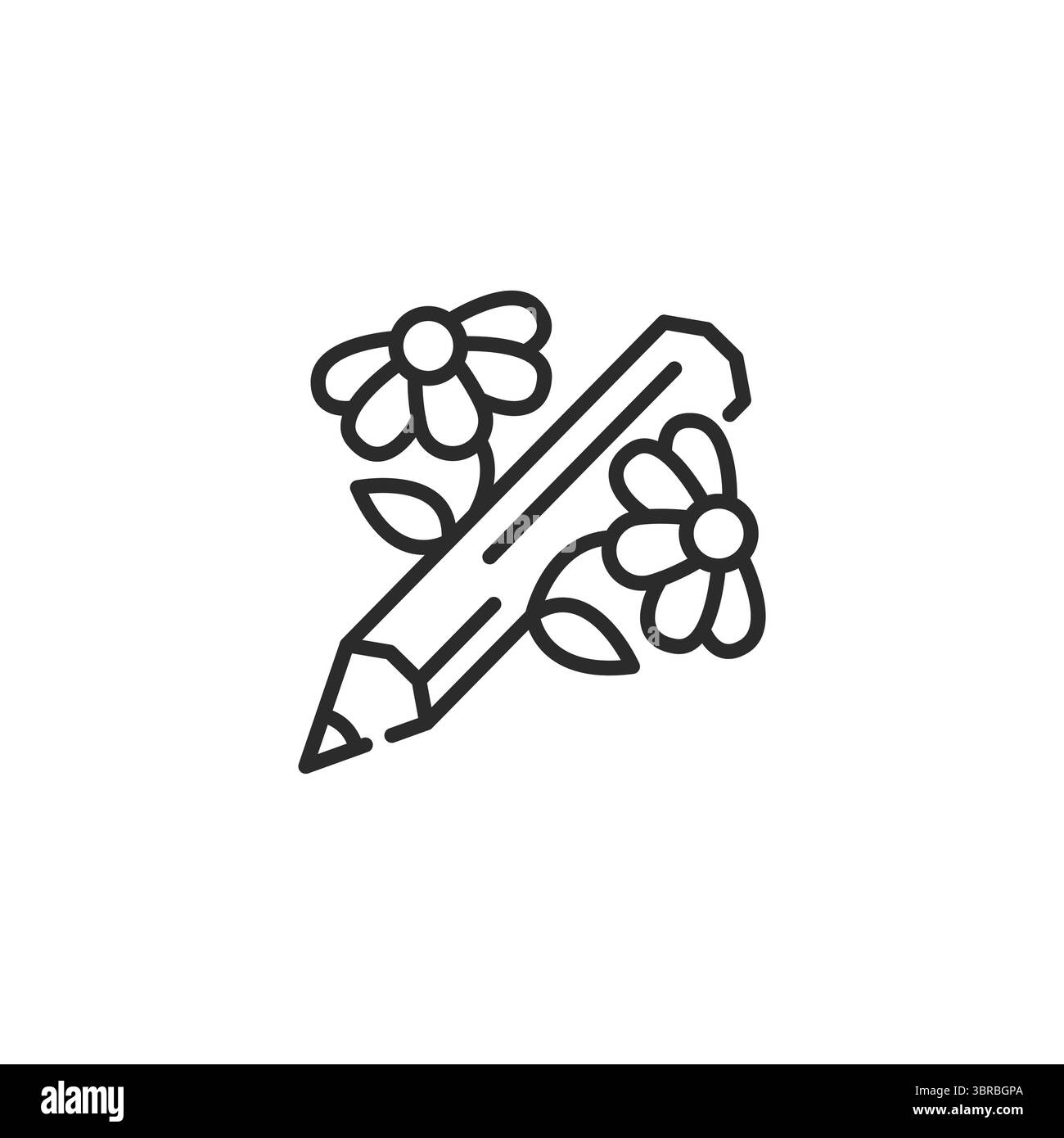 Floral pencil icon hi-res stock photography and images - Alamy