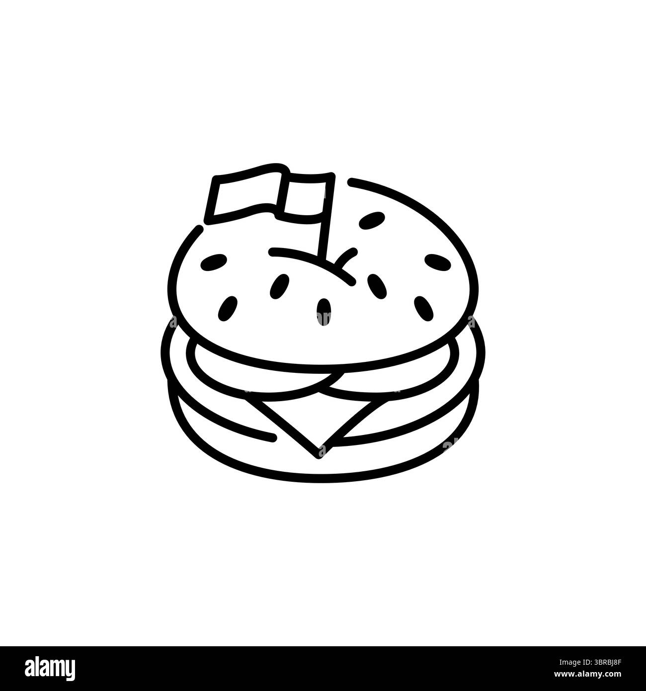 Flagged Burger Icon Stock Vector Image & Art - Alamy