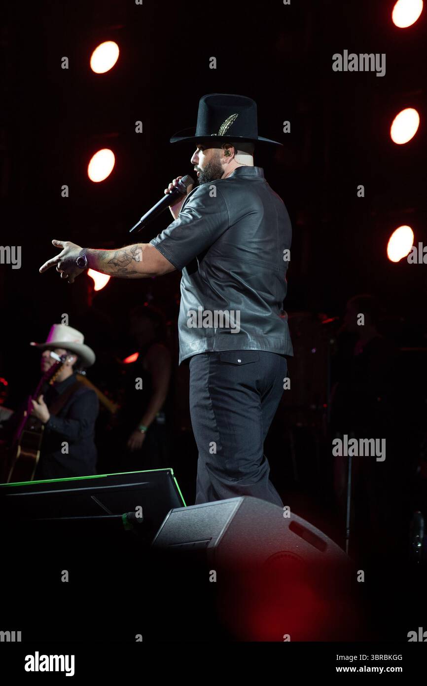 Mexican singer Carin Leon performs during the concert at the Movisatar ...