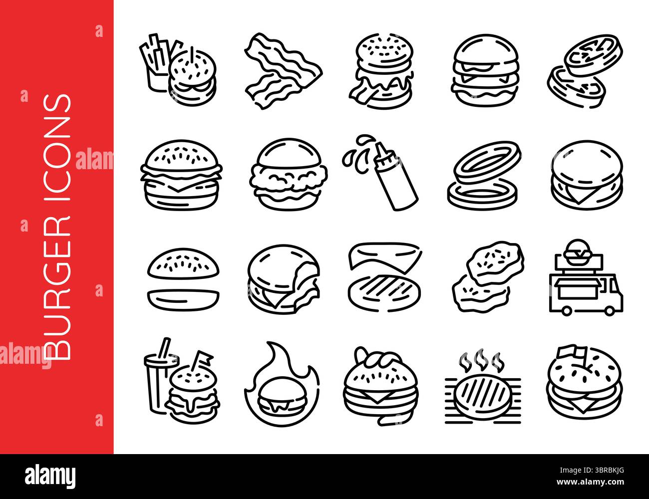 Seasoning burger Stock Vector Images - Alamy