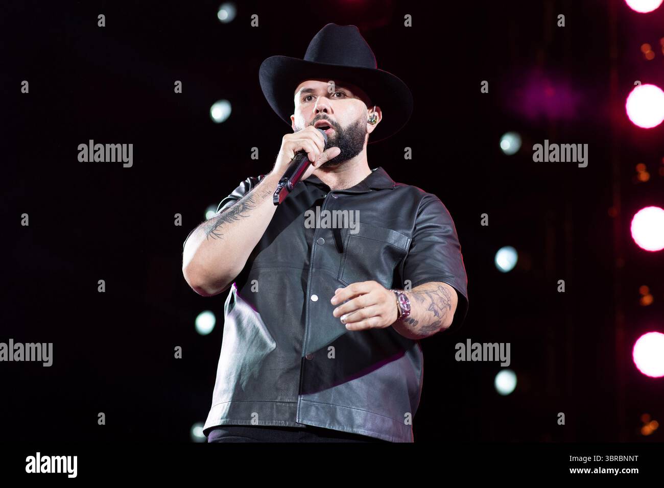 Mexican singer Carin Leon performs during the concert at the Movisatar ...