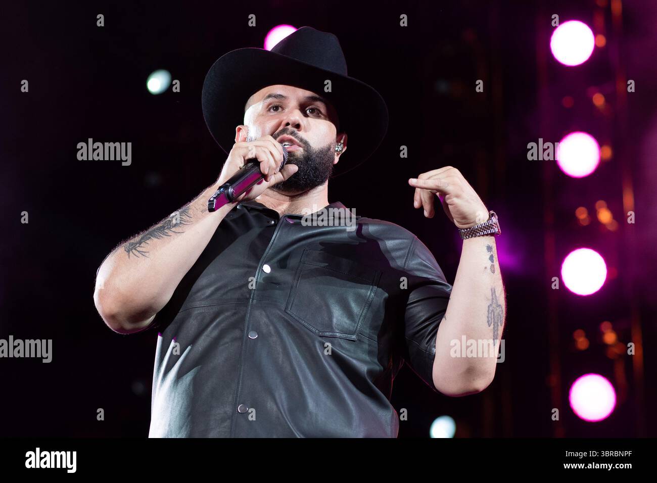 Mexican singer Carin Leon performs during the concert at the Movisatar ...