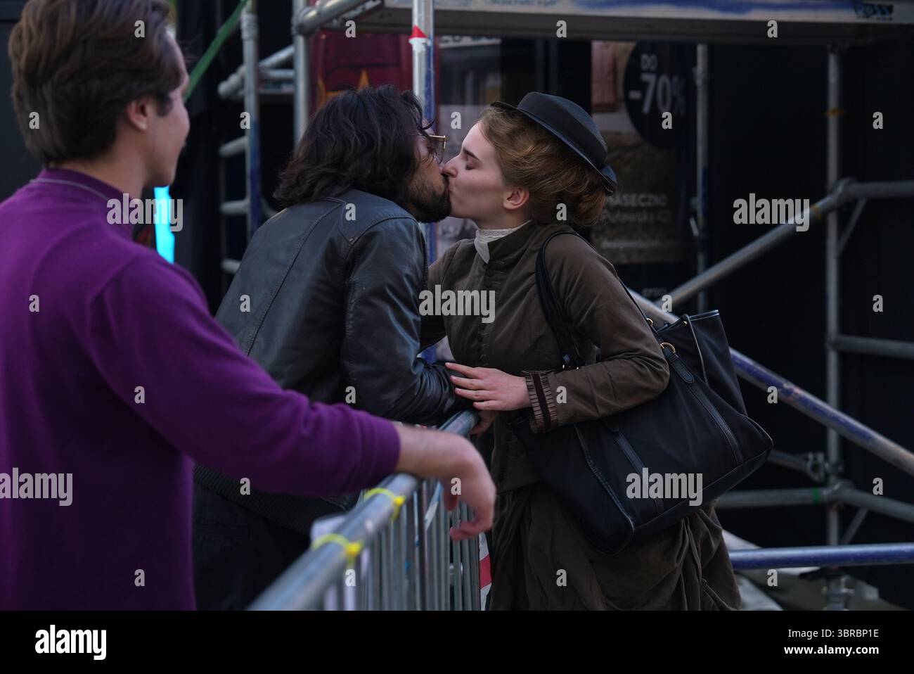 Actors are seen during the movie production of Lalka (The Doll) in the ...