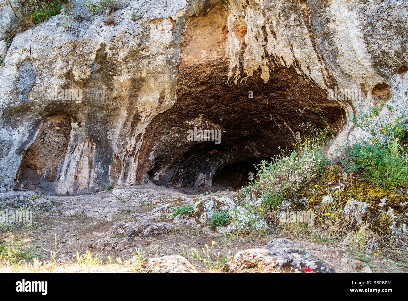 Ancient Cave of Pan near the Holy Monastery of Daphni in Greece ...
