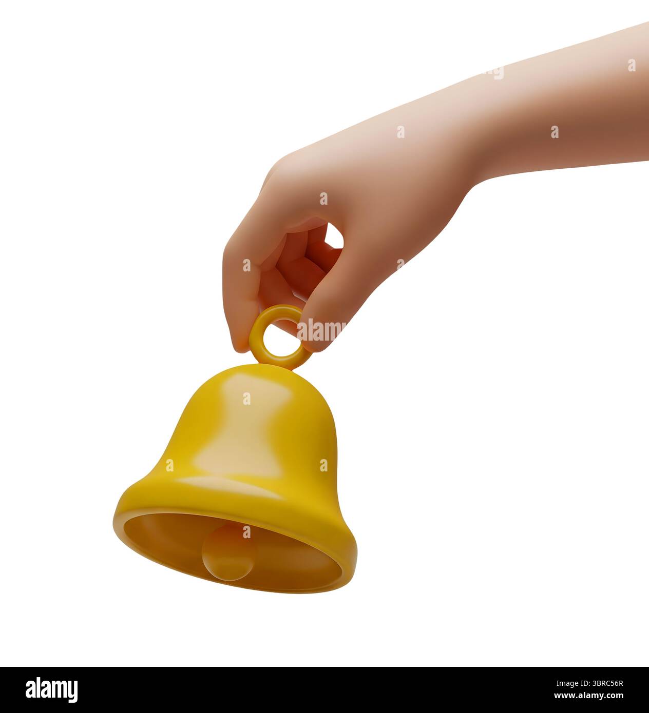 Hand Holding a Bell Minimalist 3D Rendering in a Soft And Smooth ...