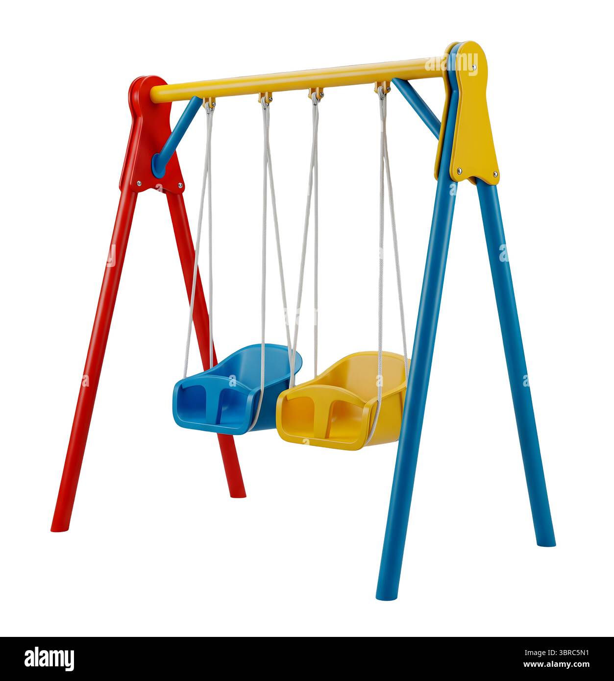 Childrens Double Swing Minimalist 3D Rendering in a Soft And Smooth ...
