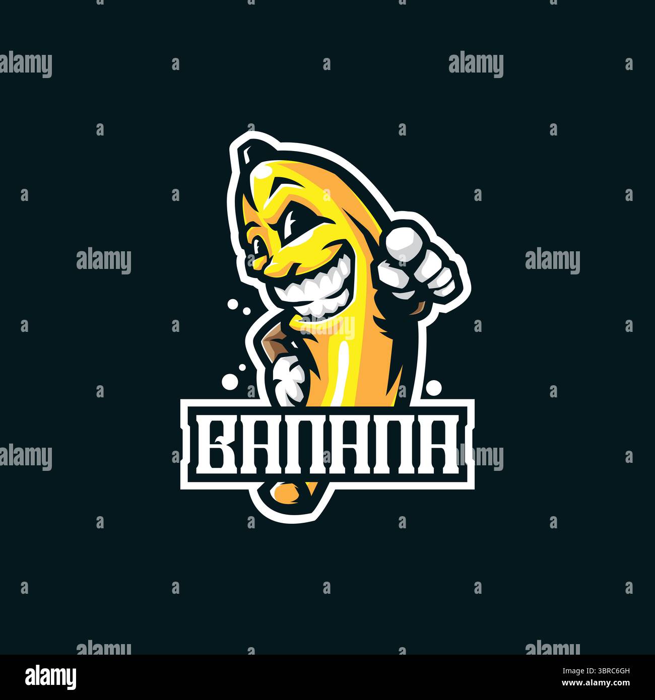 Banana mascot logo design vector with modern illustration concept style ...