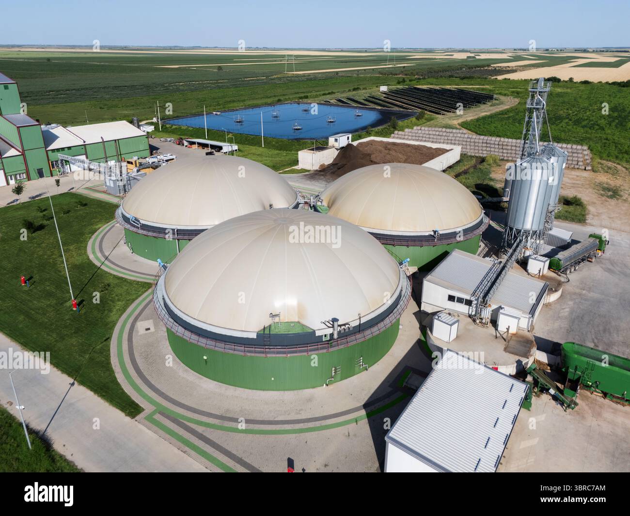 Aerial view of biogas plant for biomethane production Stock Photo - Alamy