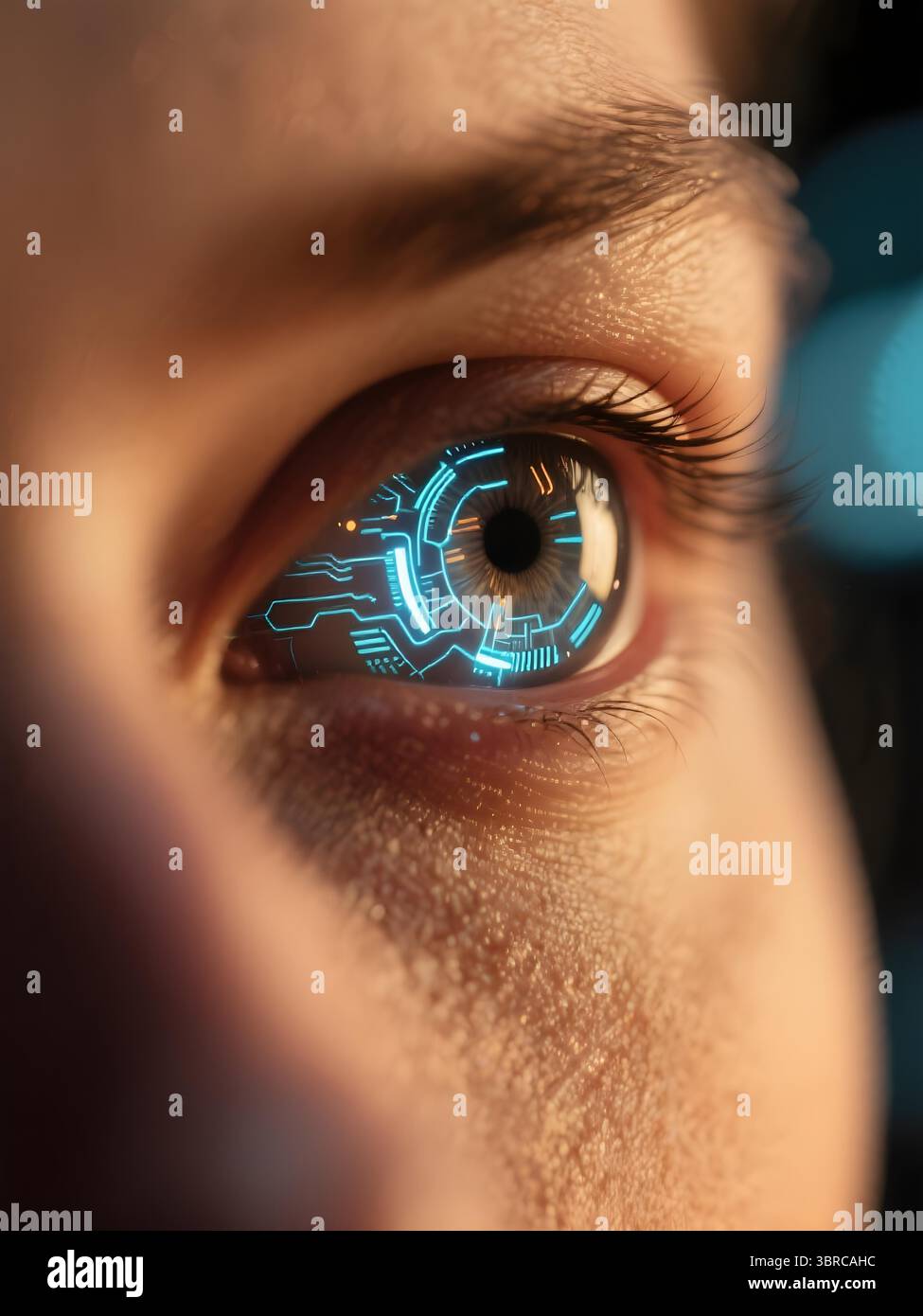 Neon blue glowing ai human hi-res stock photography and images - Alamy