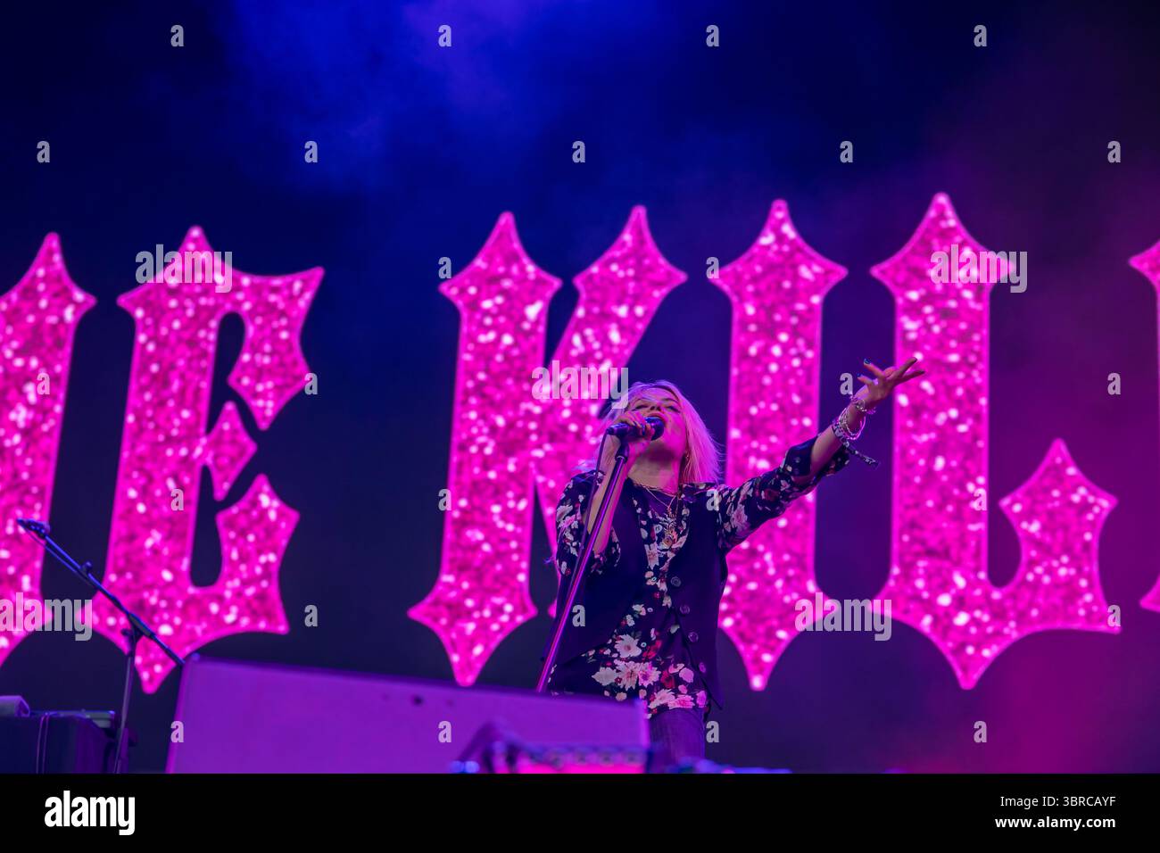 Alison Mosshart from English-American rock duo The Kills performs live ...